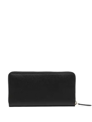 Smythson Zipped Leather Purse - Black