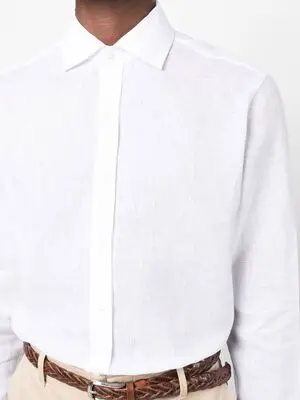 Ralph Lauren Purple Label Long-sleeved Linen Shirt