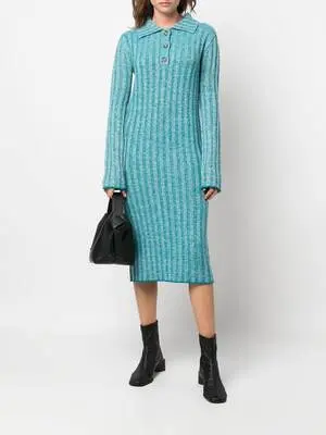 Acne Studios Ribbed Midi Polo Dress