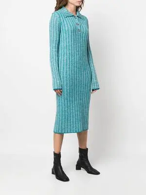 Acne Studios Ribbed Midi Polo Dress