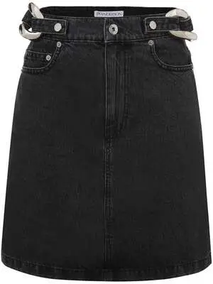 JW Anderson Chain-link Denim Skirt - Black