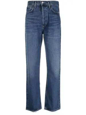 AGOLDE High-waisted Straight-leg Jeans - Blue