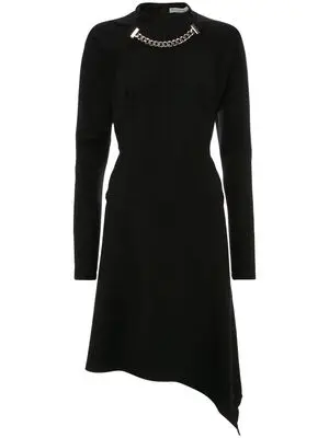 JW Anderson Chained Asymmetric-hem Midi-dress - Black