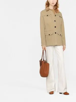 Woolrich Single-breasted Twill Overshirt