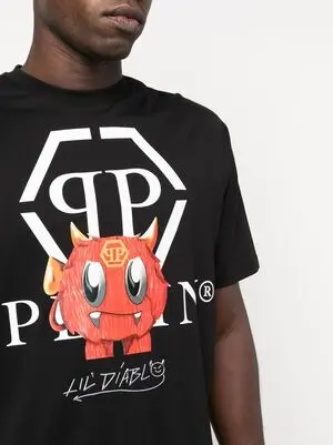 Philipp Plein Monster Logo Graphic T-shirt