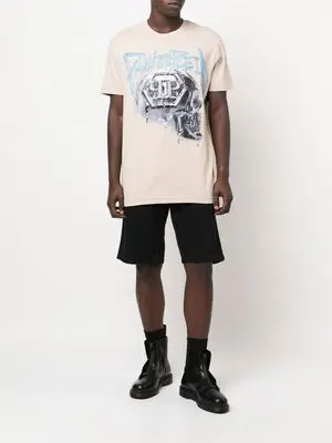 Philipp Plein Skull-print Short-sleeve T-shirt - Neutrals