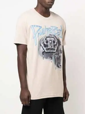 Philipp Plein Skull-print Short-sleeve T-shirt - Neutrals