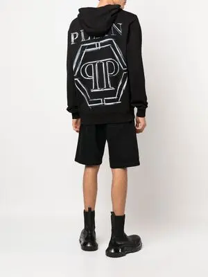 Philipp Plein Cotton Logo-print Hoodie - Black