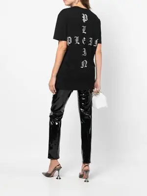 Philipp Plein Gothic Plein Crystal-embellished T-shirt - Black