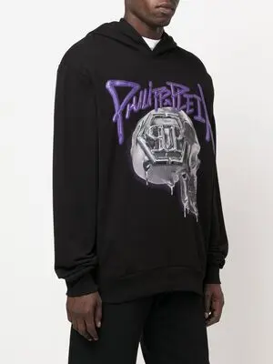 Philipp Plein Skull-print Hoodie - Black
