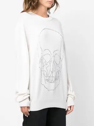 Philipp Plein Studded Skull Pullover - Neutrals