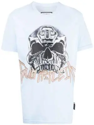 Philipp Plein Skull-print Short-sleeve T-shirt - Blue