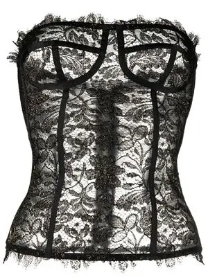 Philipp Plein Lace Detail Bustier Top
