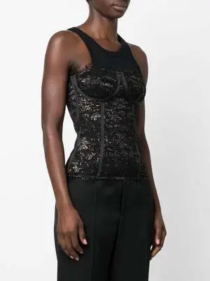 Philipp Plein Lace Detail Bustier Top