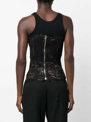 Philipp Plein Lace Detail Bustier Top