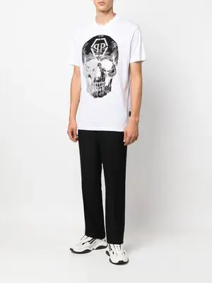 Philipp Plein Ss Skull Print T-shirt - White