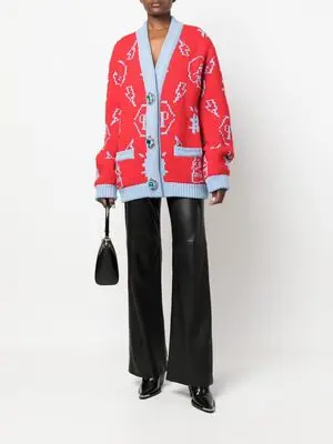 Philipp Plein Jacquard Logo Cardigan