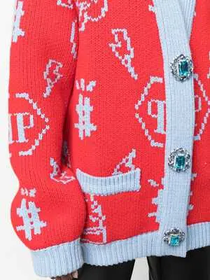 Philipp Plein Jacquard Logo Cardigan