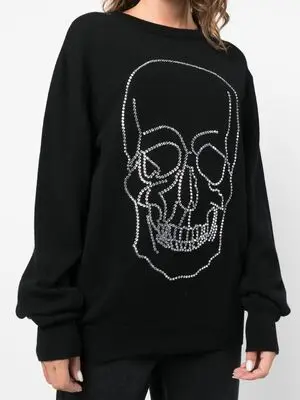 Philipp Plein Studded Skull Cashmere Pullover - Black
