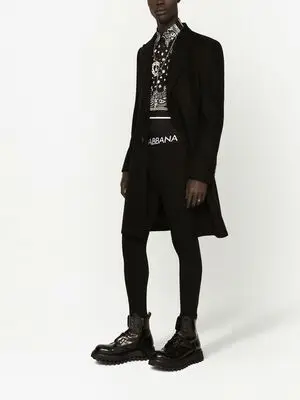 Dolce & Gabbana Deconstructed Single-breasted Wool Coat - Black