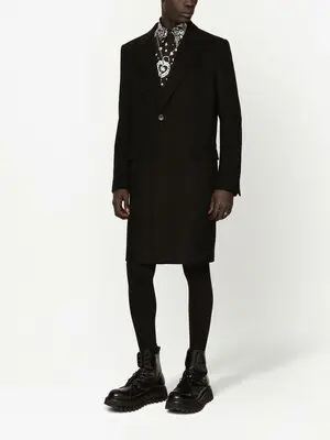 Dolce & Gabbana Deconstructed Single-breasted Wool Coat - Black