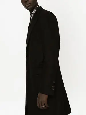 Dolce & Gabbana Deconstructed Single-breasted Wool Coat - Black