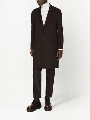 Dolce & Gabbana Single-breasted Cashmere Coat - Brown