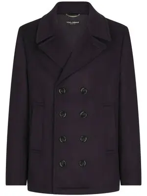 Dolce & Gabbana Double-breasted Cashmere Pea Coat - Blue
