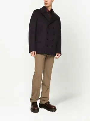 Dolce & Gabbana Double-breasted Cashmere Pea Coat - Blue