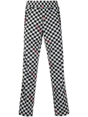 Palm Angels Check-pattern Track Pants - Black
