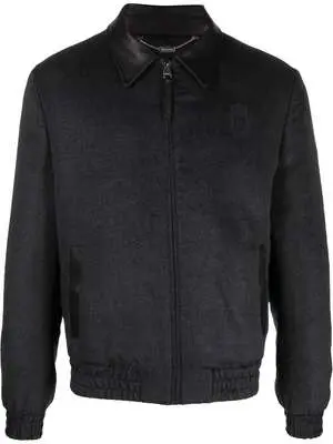 BILLIONAIRE Crest-print Silk Bomber Jacket