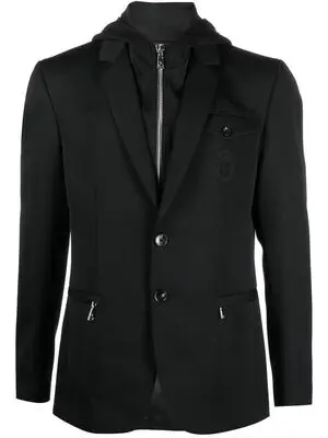 BILLIONAIRE Embroidered-crest Hooded Blazer