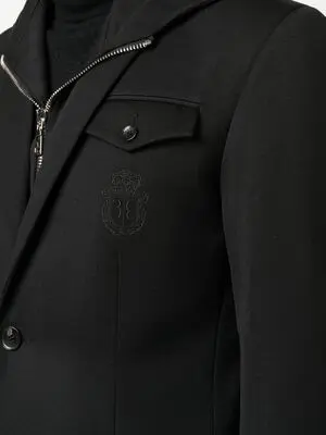 BILLIONAIRE Embroidered-crest Hooded Blazer