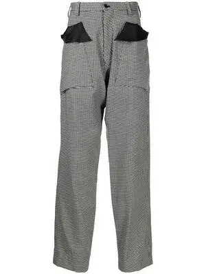 SULVAM Houndstooth Wide Tapered Trousers