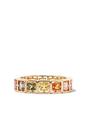 SUZANNE KALAN 18kt Yellow Rainbow Sapphire Ring