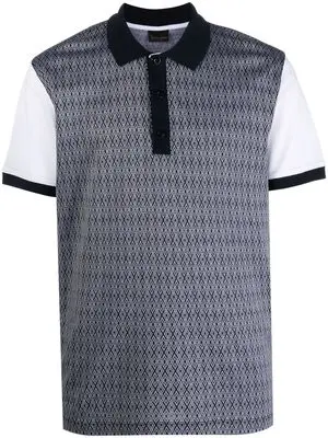 BILLIONAIRE Two-tone Cotton Polo Shirt - Blue