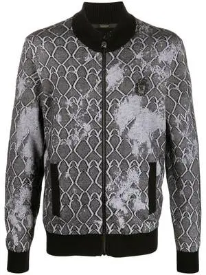 BILLIONAIRE Embroidered Logo-crest Bomber Jacket