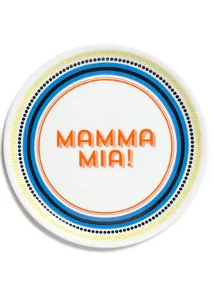 BITOSSI HOME 6 Piece Mamma Mia Pizza Plate Set - White
