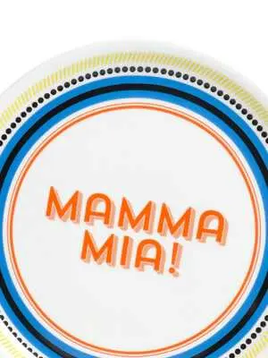 BITOSSI HOME 6 Piece Mamma Mia Pizza Plate Set - White