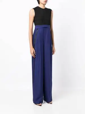FERRAGAMO Two-tone Silk Jumpsuit