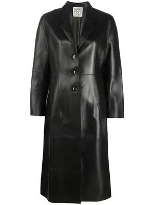 TOTEME Single-breasted Mid-length Leather Coat