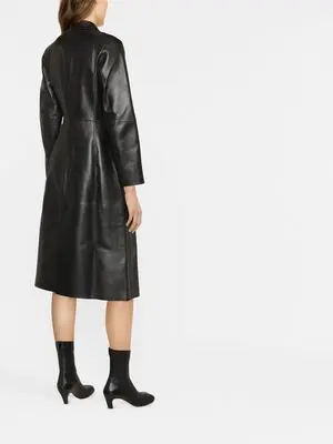 TOTEME Single-breasted Mid-length Leather Coat