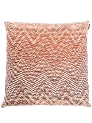 Missoni Zig-zag Pattern Print Cushion - Brown