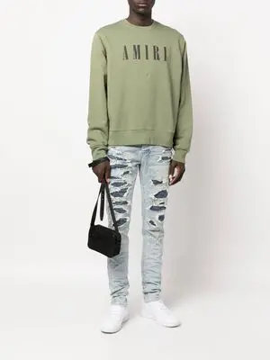 Amiri Logo Print Crew Neck Sweatshirt