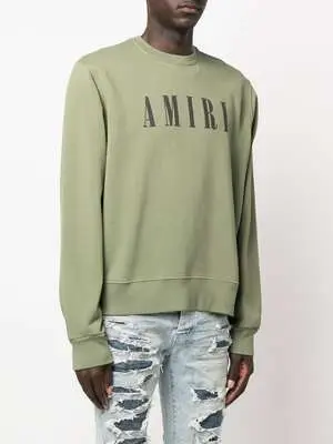 Amiri Logo Print Crew Neck Sweatshirt