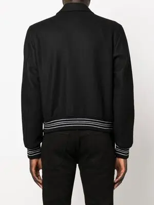 Amiri Bones Varsity Appliqué Bomber Jacket - Black