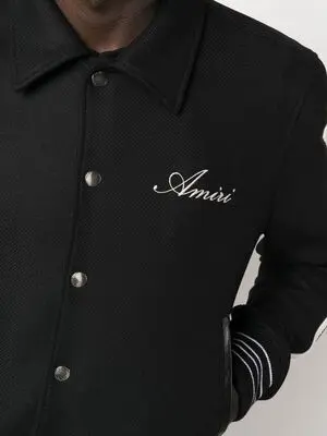 Amiri Bones Varsity Appliqué Bomber Jacket - Black