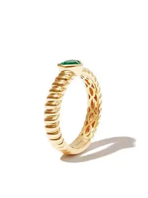 ANITA KO 18kt Gold Emerald Heart Ring - Yellow