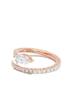 ANITA KO 18kt Rose Gold Diamond Ring - Pink