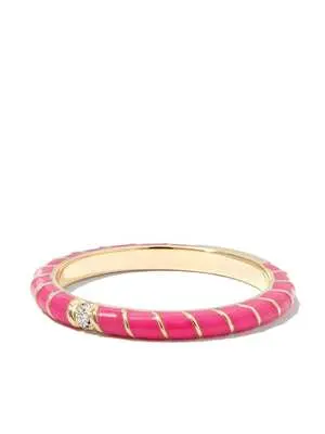 Yvonne Léon 9kt Yellow Diamond And Enamel Ring - Gold